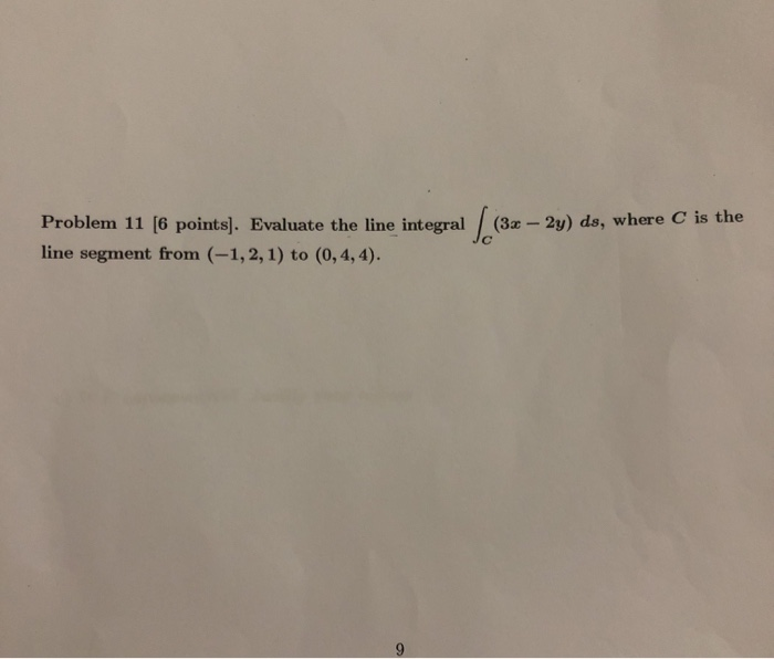 Solved Problem 10 [7 points]. Evaluate the line integral|y | Chegg.com