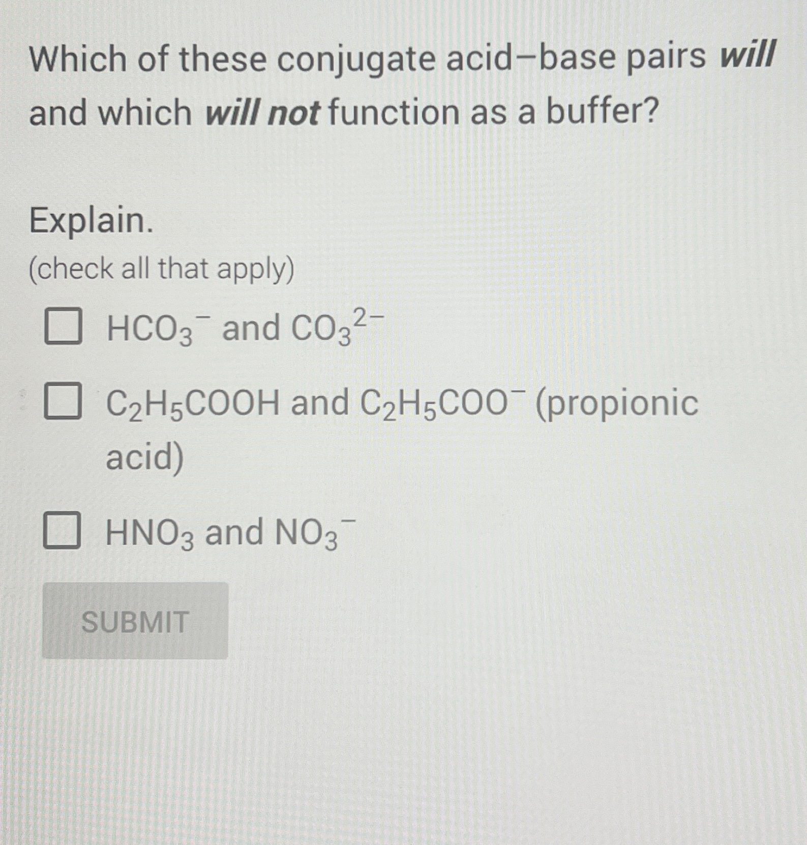 Solved Which of these conjugate acid-base pairs will and | Chegg.com