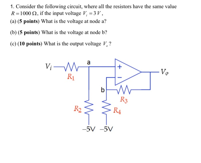 Solved 1. Consider the following circuit, where all the | Chegg.com