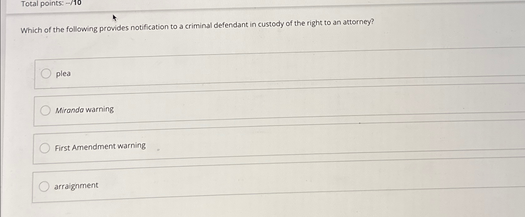 Solved Total points: --10Which of the following provides | Chegg.com