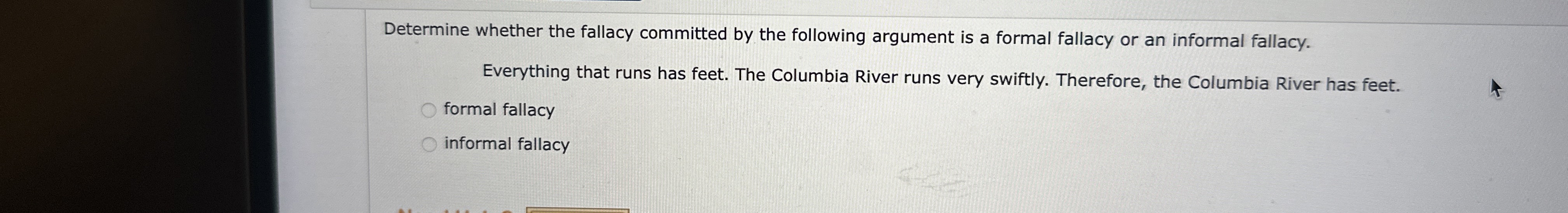 Solved Determine whether the fallacy committed by the | Chegg.com