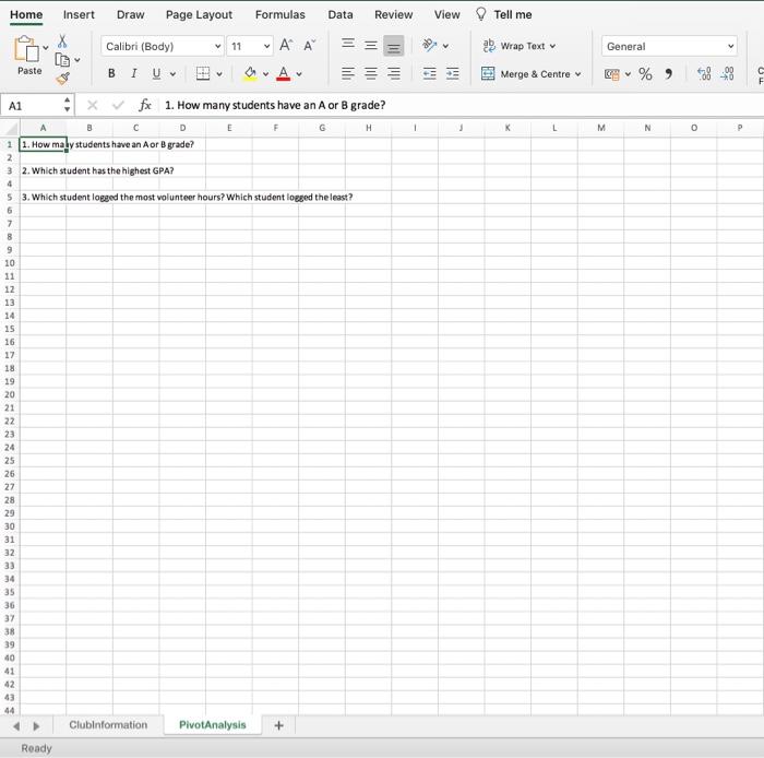 Solved 14 3 15 Apply Pivot Style Medium 9 To The Pivottable