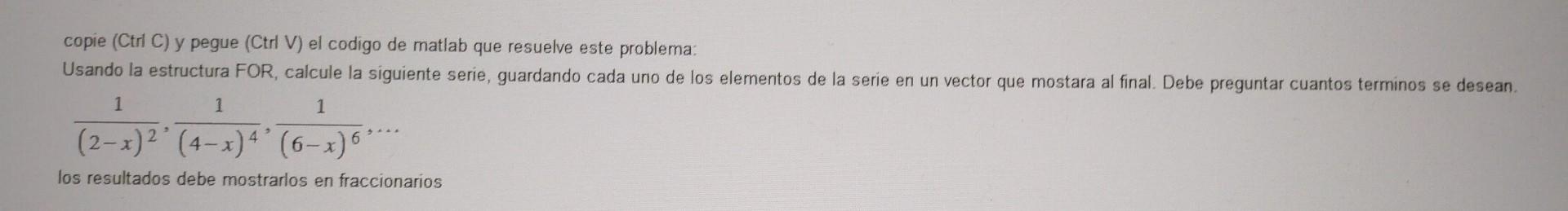 Solved using the FOR structure, calculate the following | Chegg.com