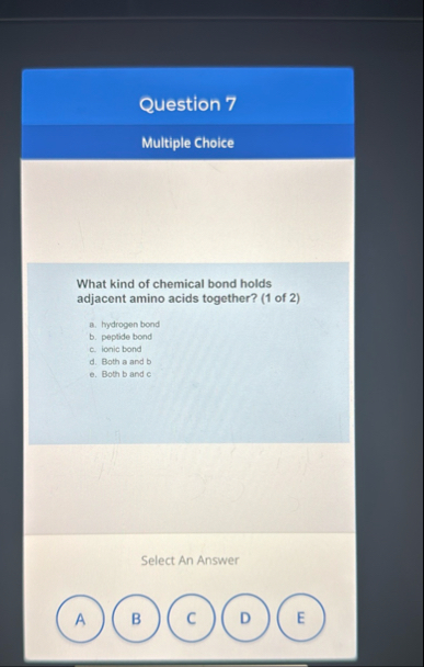Solved Question 7Multiple ChoiceWhat kind of chemical bond | Chegg.com