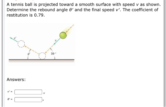 Solved A tennis ball is projected toward a smooth surface | Chegg.com