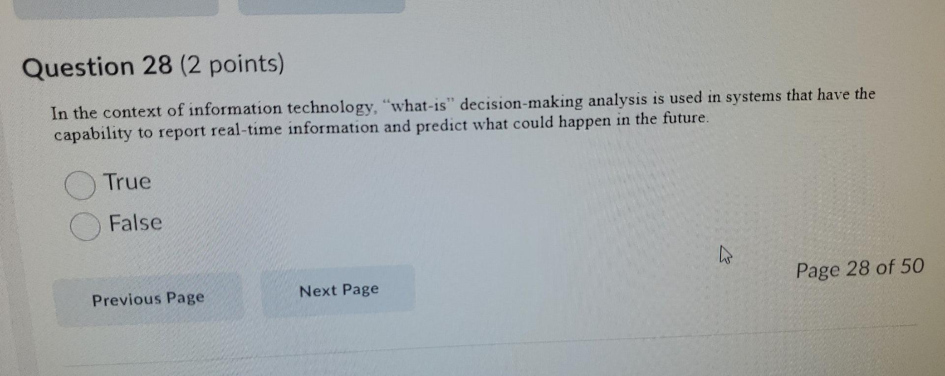 Solved Question 28 (2 points) In the context of information | Chegg.com