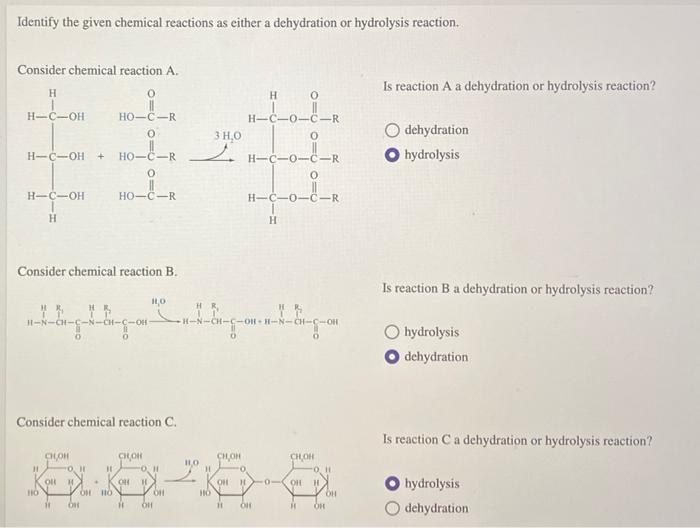 Solved Identify the given chemical reactions as either a | Chegg.com