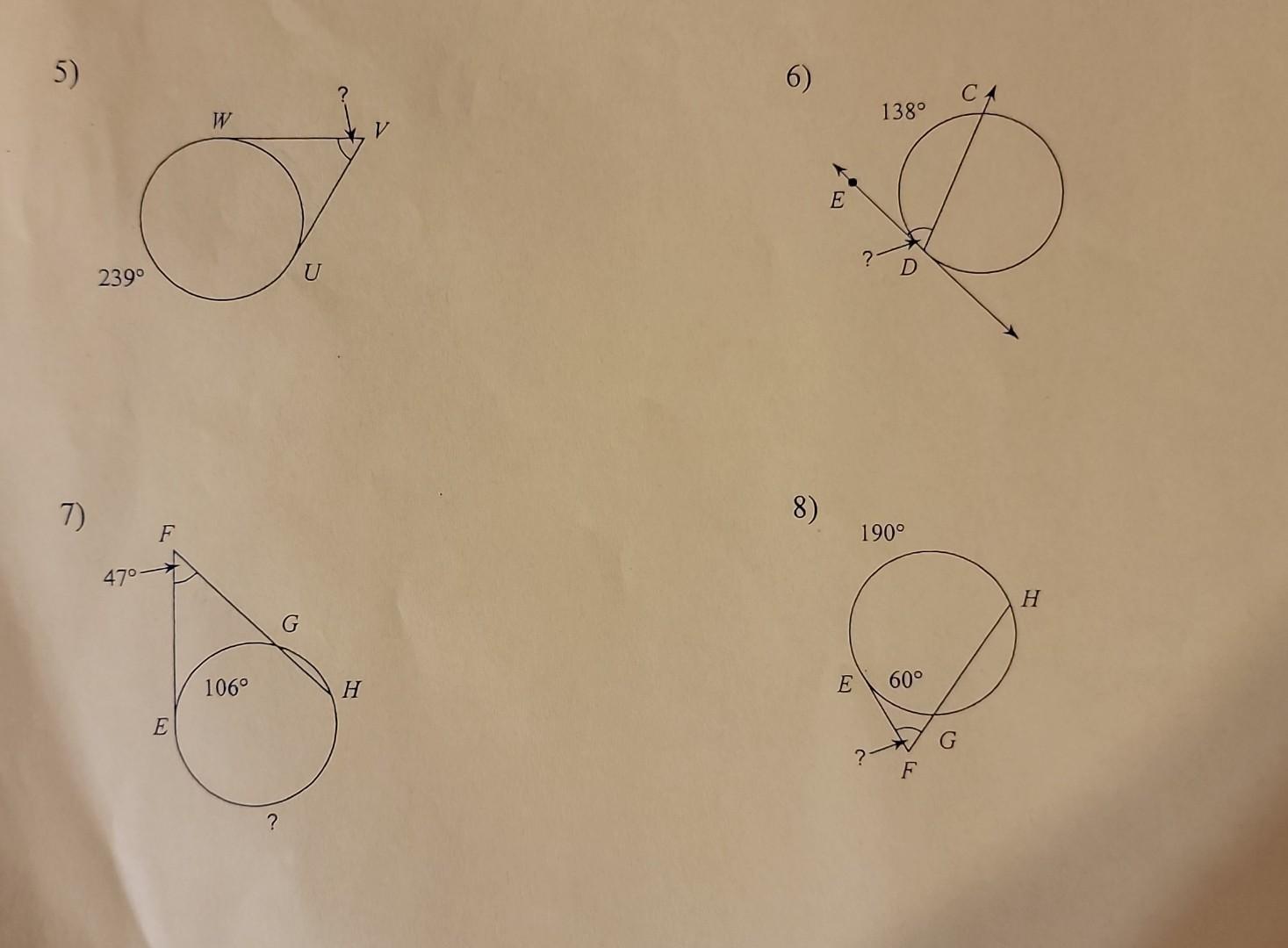 Solved Find the measure of the arc or angle indicated. | Chegg.com