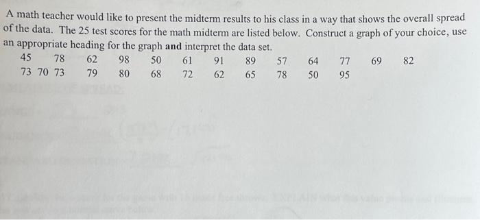 A math teacher would like to present the midterm | Chegg.com