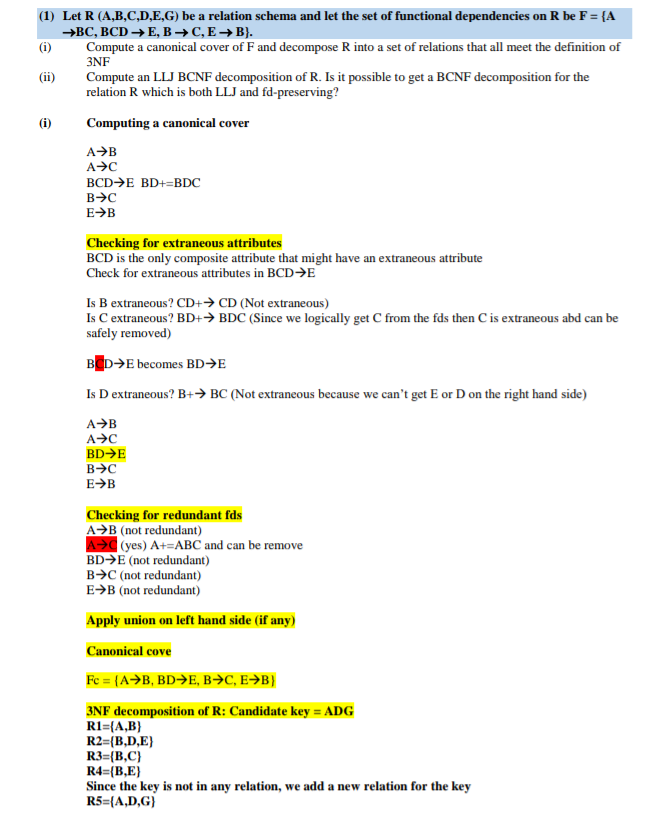 Solved (1) Let R (A,B,C,D,E,G) be a relation schema and let | Chegg.com
