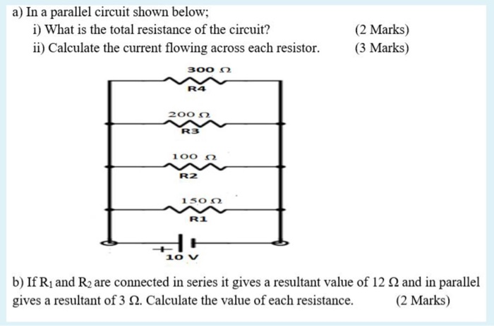 Solved a) In a parallel circuit shown below; i) What is the | Chegg.com