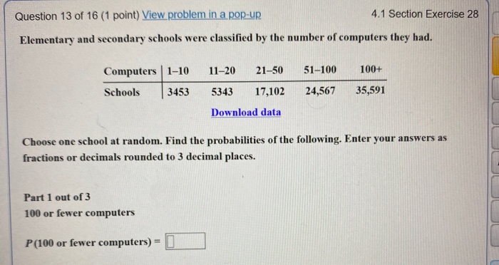 Solved Question 11 of 16 (1 point) View problem in a pop-up | Chegg.com