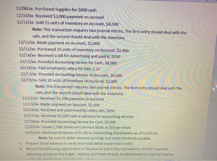 Solved 1. Opening balances. The opening balances for select | Chegg.com