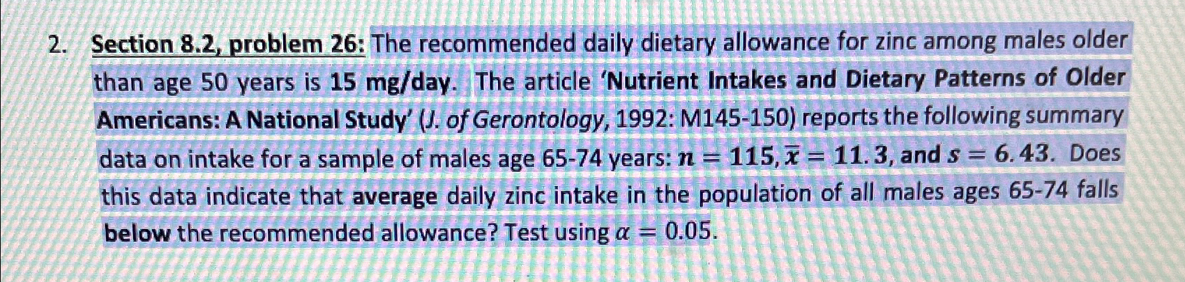 Solved Section 8.2, ﻿problem 26: The recommended daily | Chegg.com