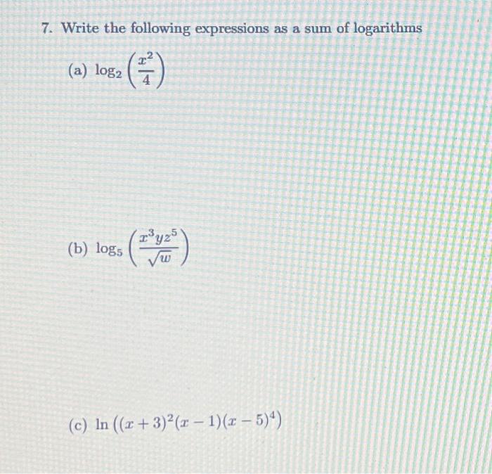 Solved 4. Rewrite the following exponential equations as | Chegg.com