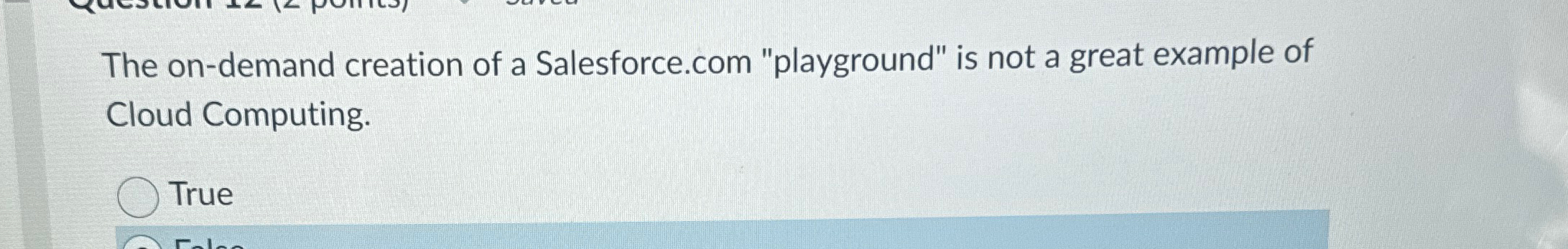 Solved The on-demand creation of a Salesforce.com | Chegg.com