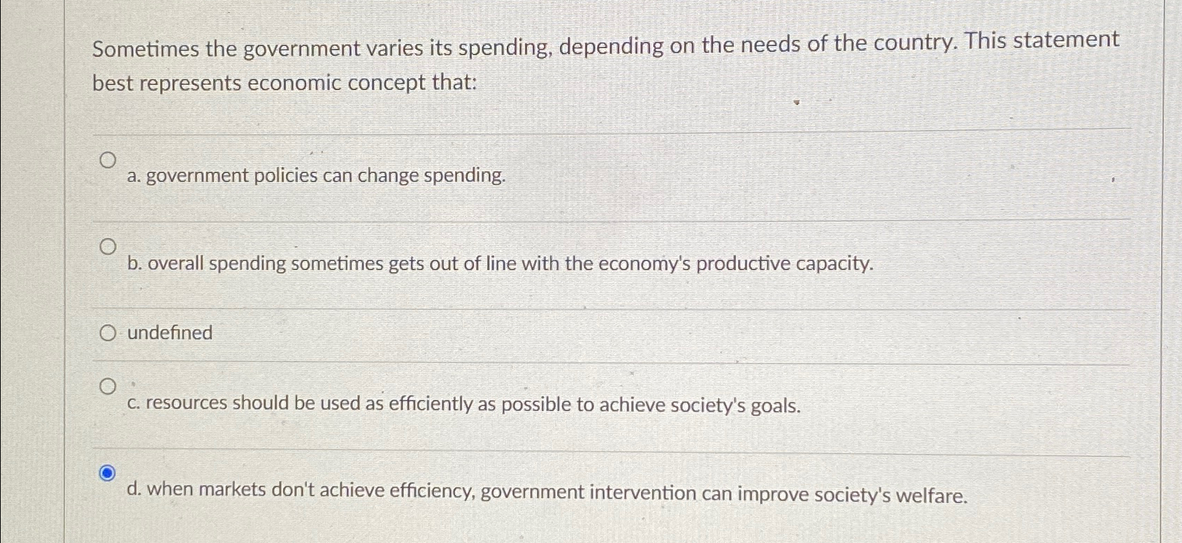 Solved Sometimes the government varies its spending, | Chegg.com