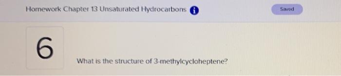 Solved Homework Chapter 13 Unsaturated Hydrocarbons Savod 6 | Chegg.com
