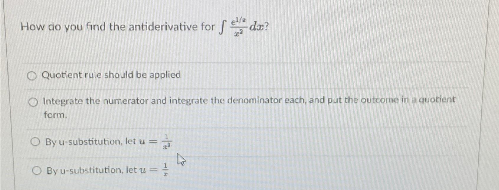 Solved How do you find the antiderivative for | Chegg.com