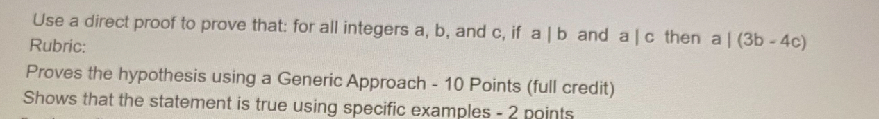 Solved Use a direct proof to prove that: for all integers | Chegg.com