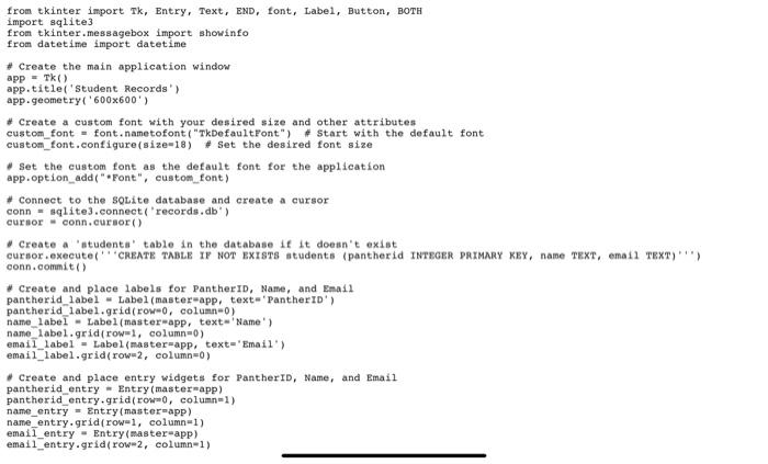 Solved Extend the 'Student Records App' demonstrated in | Chegg.com