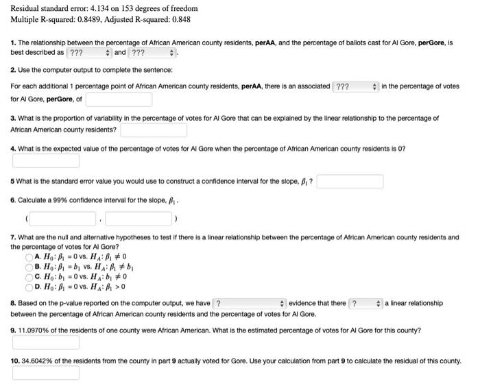 Solved Election analysis - The 2000 presidential election | Chegg.com