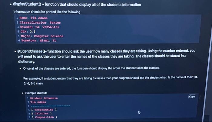 Solved The class should include the following: - Variables: | Chegg.com