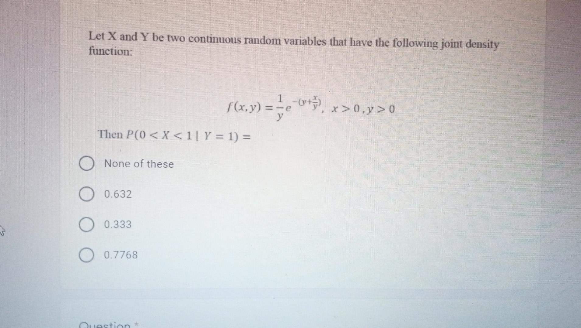 Solved Let X and Y be two continuous random variables that | Chegg.com