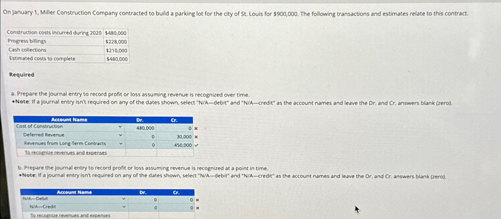 Solved On January 1, ﻿Miller Construction Company contracted | Chegg.com