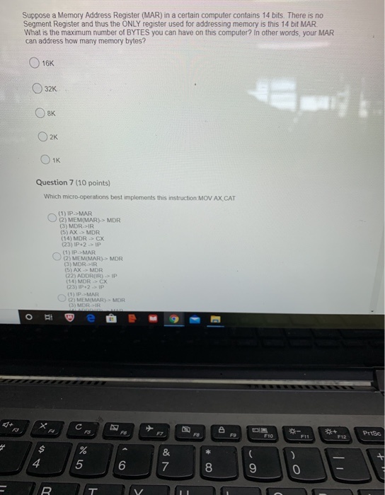 Solved Suppose a Memory Address Register (MAR) in a certain | Chegg.com