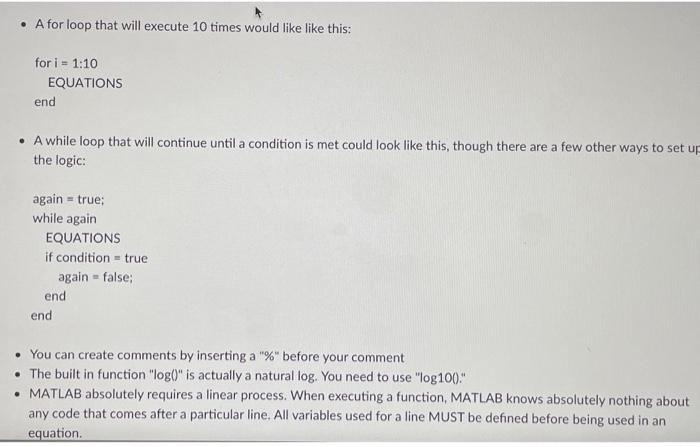 Solved Create a MATLAB function that will determine the | Chegg.com