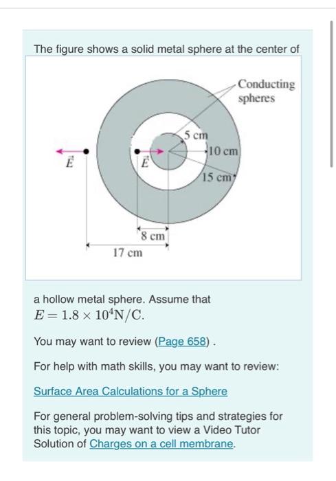 Solved a hollow metal sphere. Assume that E=1.8×104 N/C. You | Chegg.com