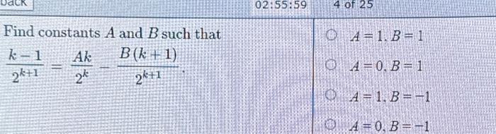 Solved Find constants A and B such that A=1,B=1 | Chegg.com