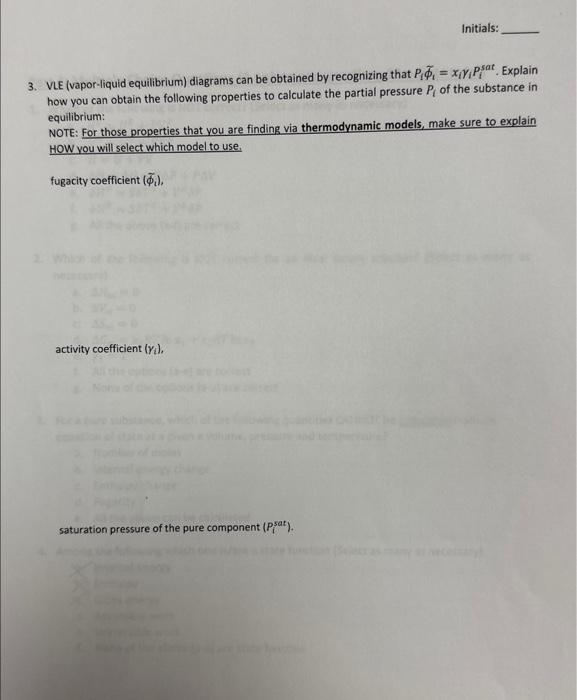 Solved 3. VLE (vapor-liquid equilibrium) diagrams can be | Chegg.com