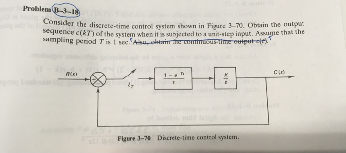 Solved Problem B-3-18 sider the discrete-time control system | Chegg.com