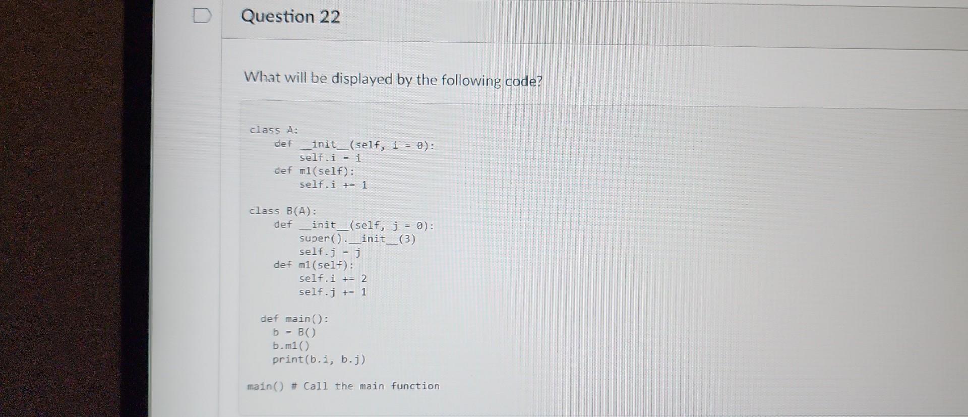 Solved What is the output of the following code: 6 60 3 | Chegg.com