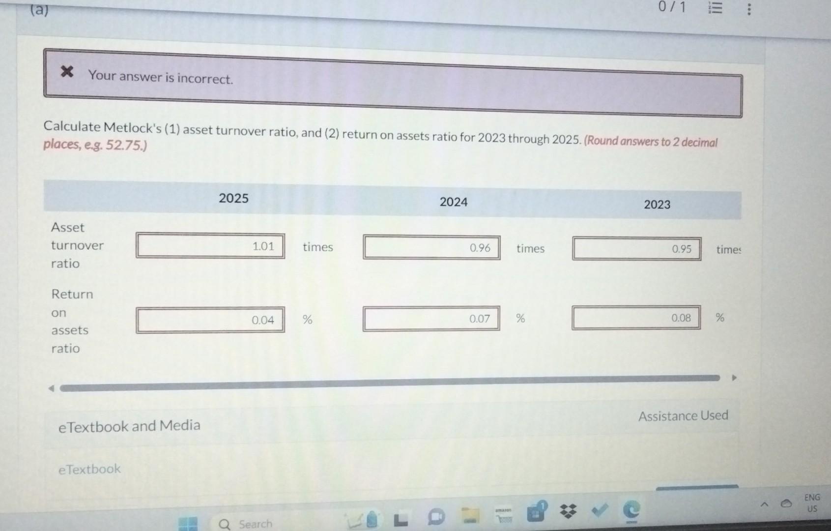 Solved Current Attempt in Progress Metlock Inc., a | Chegg.com