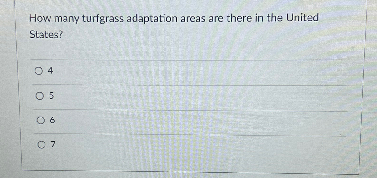 Solved How many turfgrass adaptation areas are there in the | Chegg.com