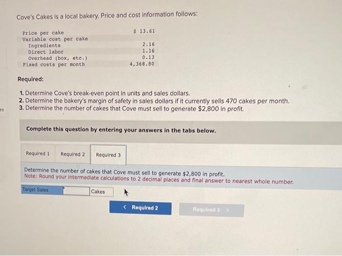 Solved E6-3 (Algo) Determining Break-Even Point, Target | Chegg.com