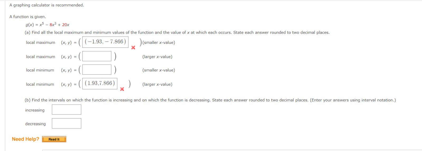 Solved A graphing calculator is recommended.A function is | Chegg.com