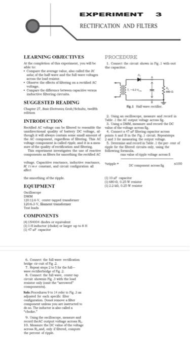 [Solved]: LEARNING OBJECTIVES PROCEDURE - Cacepare the arer