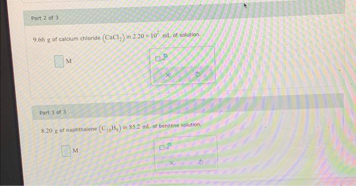 Solved 9.66 g of calcium chloride (CaCl2) in 2.20×102 mL of | Chegg.com