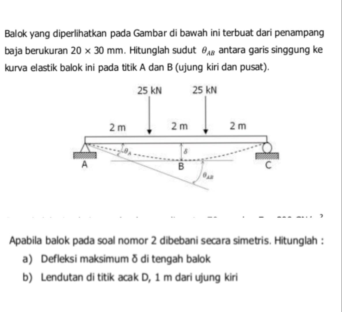 Solved Balok yang diperlihatkan pada Gambar di bawah ini | Chegg.com