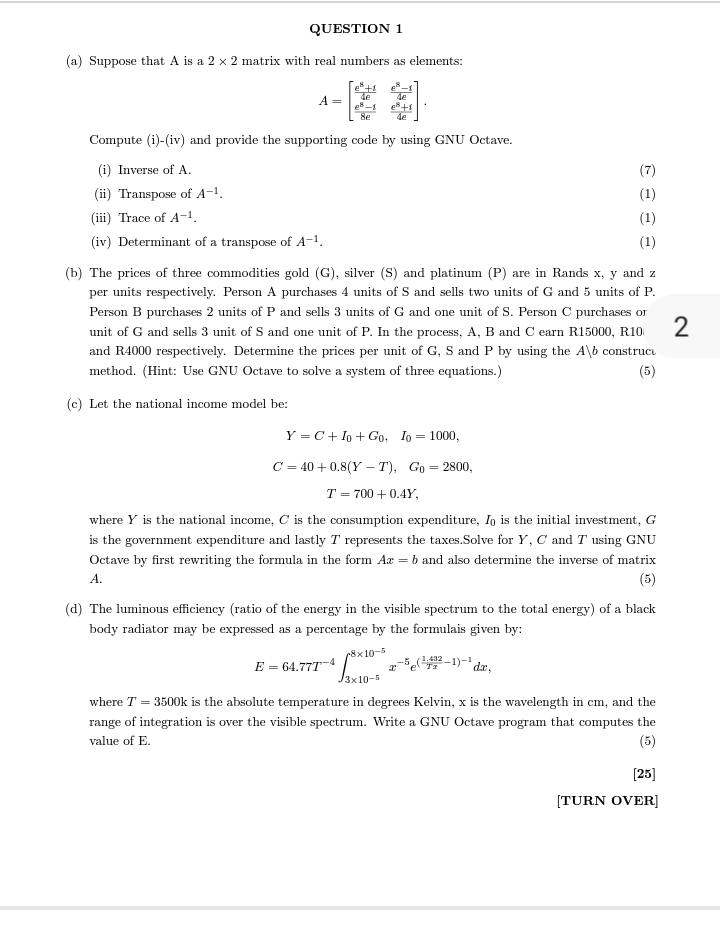 Solved Question 1a ﻿suppose That A Is A 2×2 ﻿matrix With 6535