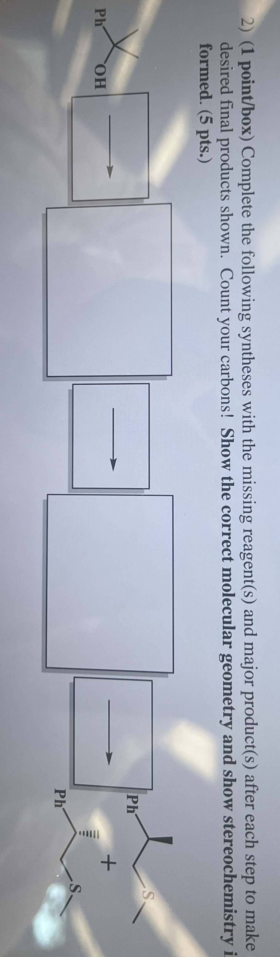 Solved ( 1 ﻿point/box) ﻿Complete the following syntheses | Chegg.com