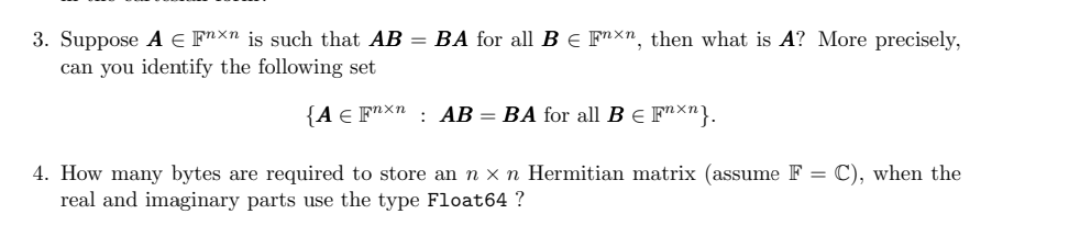 Solved 3. Suppose \\( \\boldsymbol{A} \\in \\mathbb{F}^{n | Chegg.com