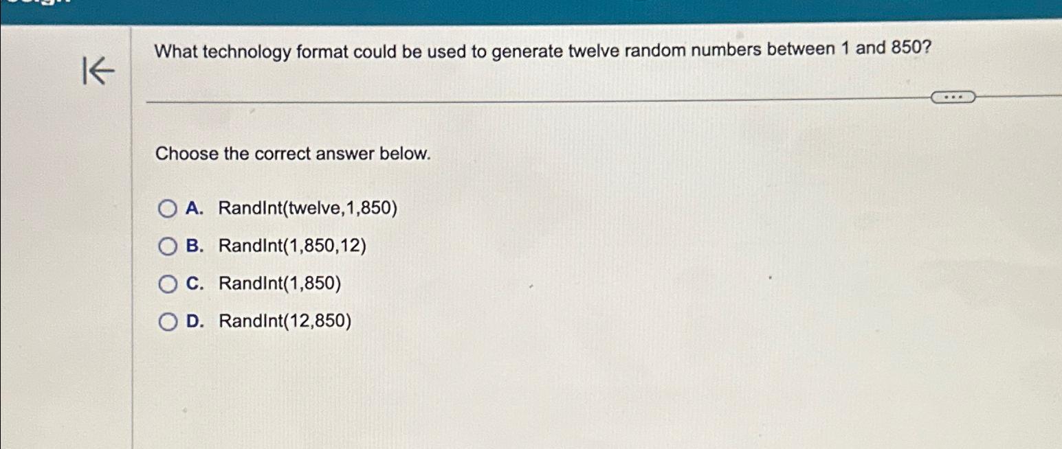 Solved What technology format could be used to generate | Chegg.com