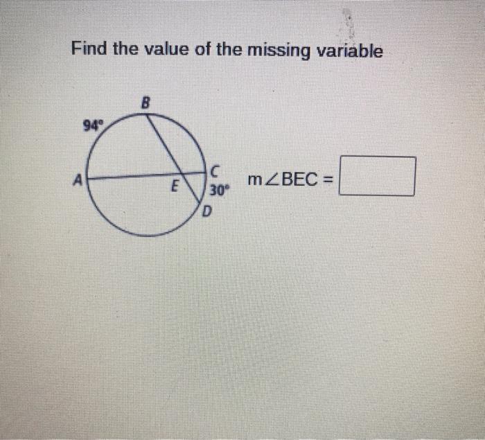 Solved Find the value of the missing variable B 940 A А C | Chegg.com