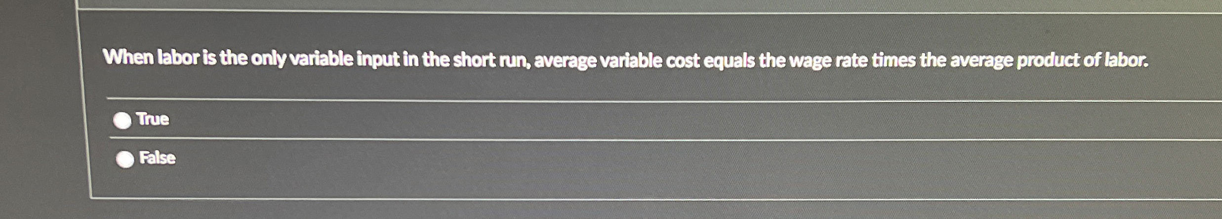 Solved When labor is the only variable input in the short | Chegg.com