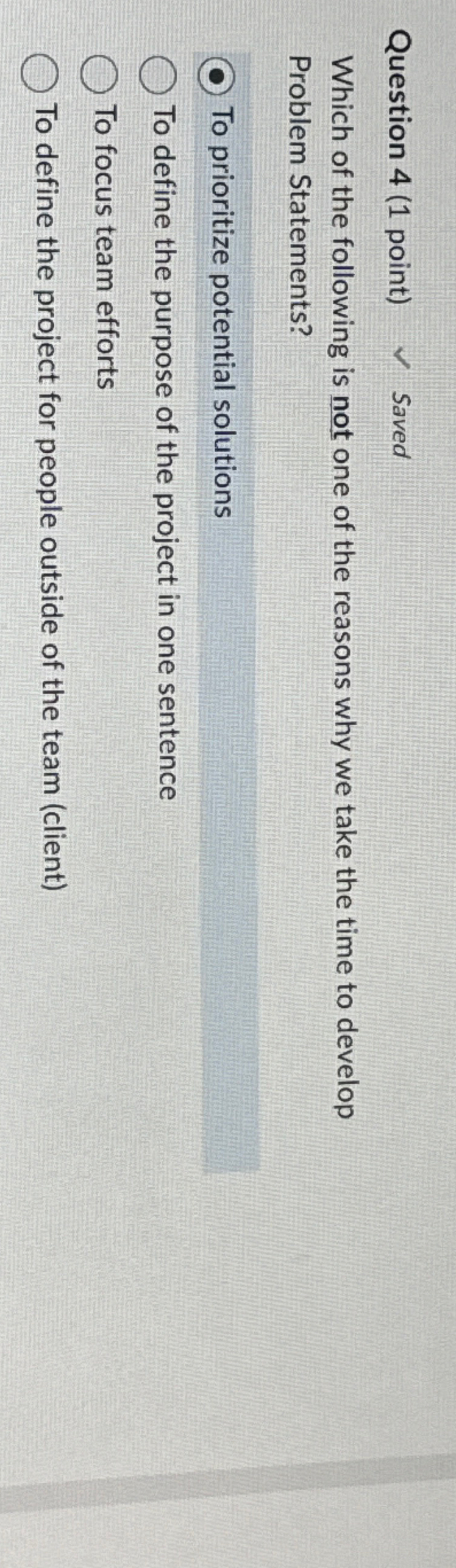 Solved Question 4 (1 ﻿point) ﻿SavedWhich of the following | Chegg.com